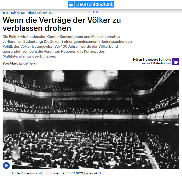 Multilateralismus 100 Jahre